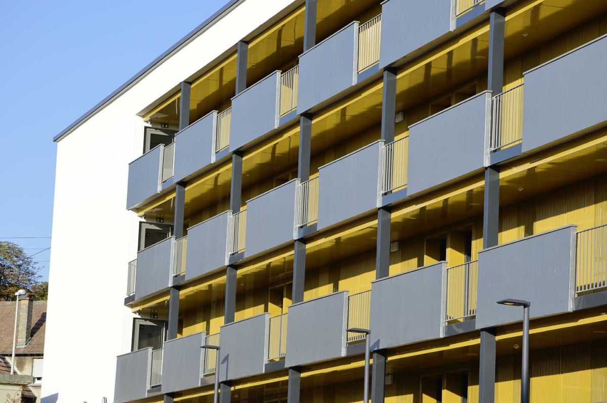 Gantois - Examples Building - Facade cladding - Perforated ribbed sheet